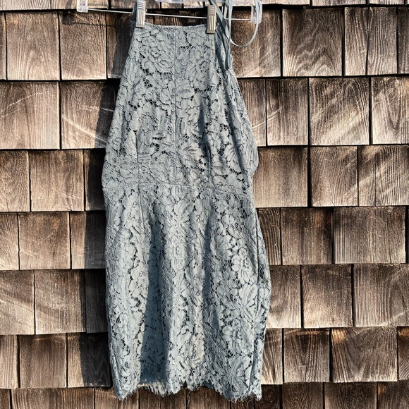 Tobi | Dresses | Tobi Lace Backless Halter Dress Grey Blue Extra Small ...